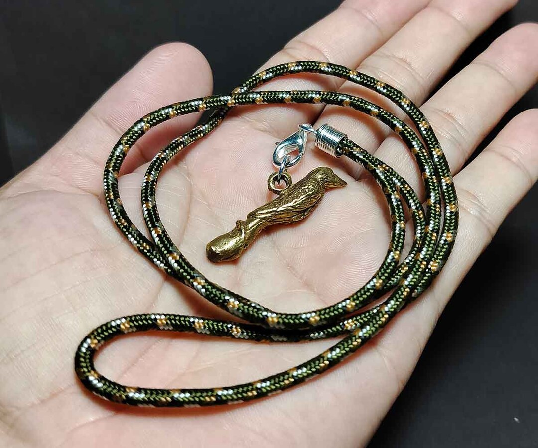 Thai Brass Amulet Pendant, Rope Necklace, Lingam, Phallic, Palad Khik ...