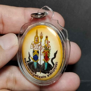 Thai Amulet Pendant, Nakha Srisutho and Nakee Sripatum, Green Naga ...