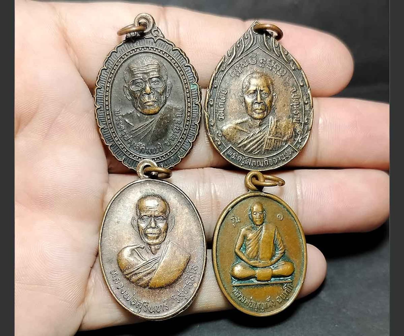 Collectible Vintage, 4 Thai Amulet Pendant, Beautiful, Buddha, Talisman ...