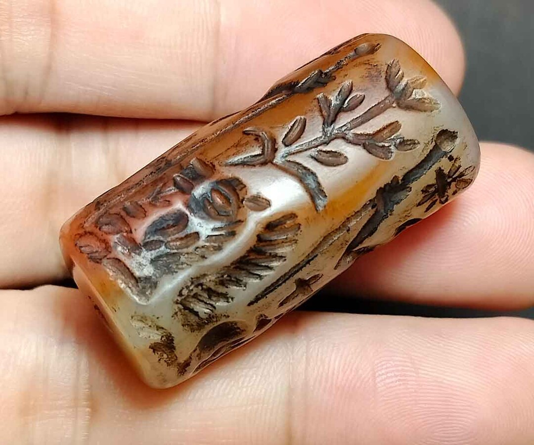 Collectible, Babylonian Style, Warrior Fight Winged Lion, Intaglio ...