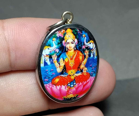 Hindu Pendant, Rope Necklace, Lakshmi, Laxmi, Goddess… - Gem