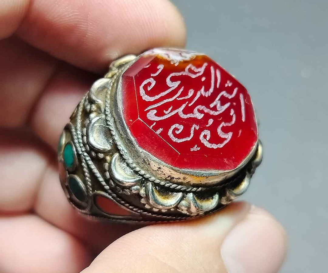 Collectible, Unique, Arabian Ring, Persia Style, Agate, Carnelian, Old ...