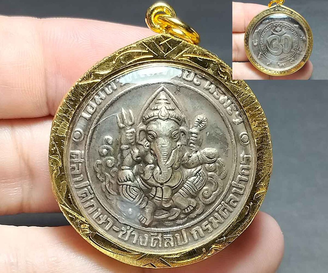 Thai Amulet Pendant, Good Luck, Successful, Buddha, Hindu, Om Ganpati ...