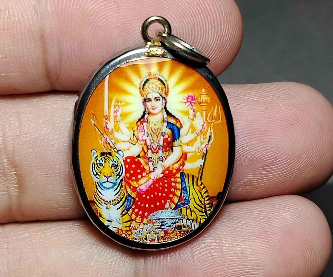Hindu Pendant, Rope Necklace, Parvati, Maa Uma, Gauri, God Goddess ...