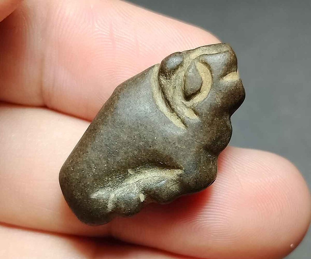 Collectible, Old Bead, Roman Style, Miniature Bead, Brown Stone, Cow ...