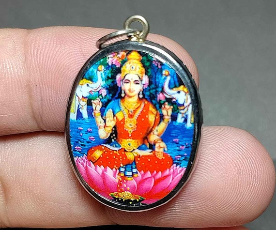 Hindu Pendant, Rope Necklace, Lakshmi, Laxmi, Goddess… - Gem