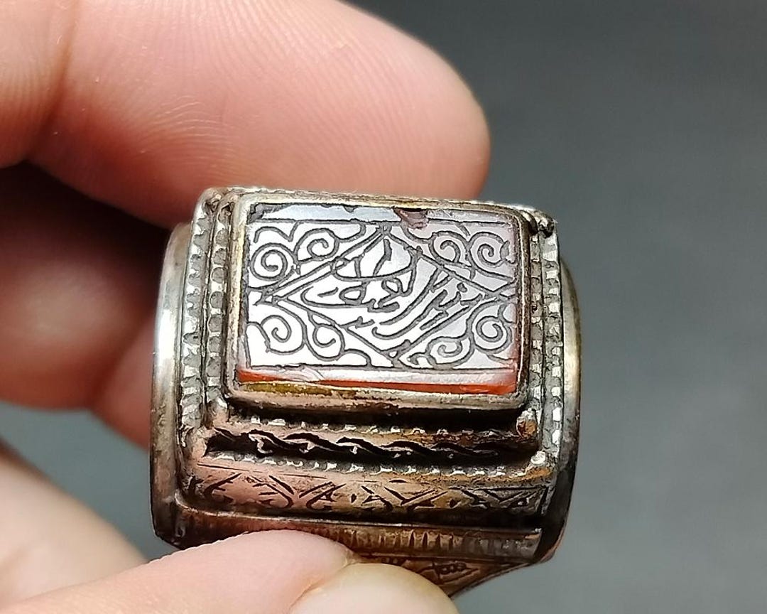 Beautiful Ring, Unique Rare, Afghan Vintage Islamic, Agate, Red Stone ...