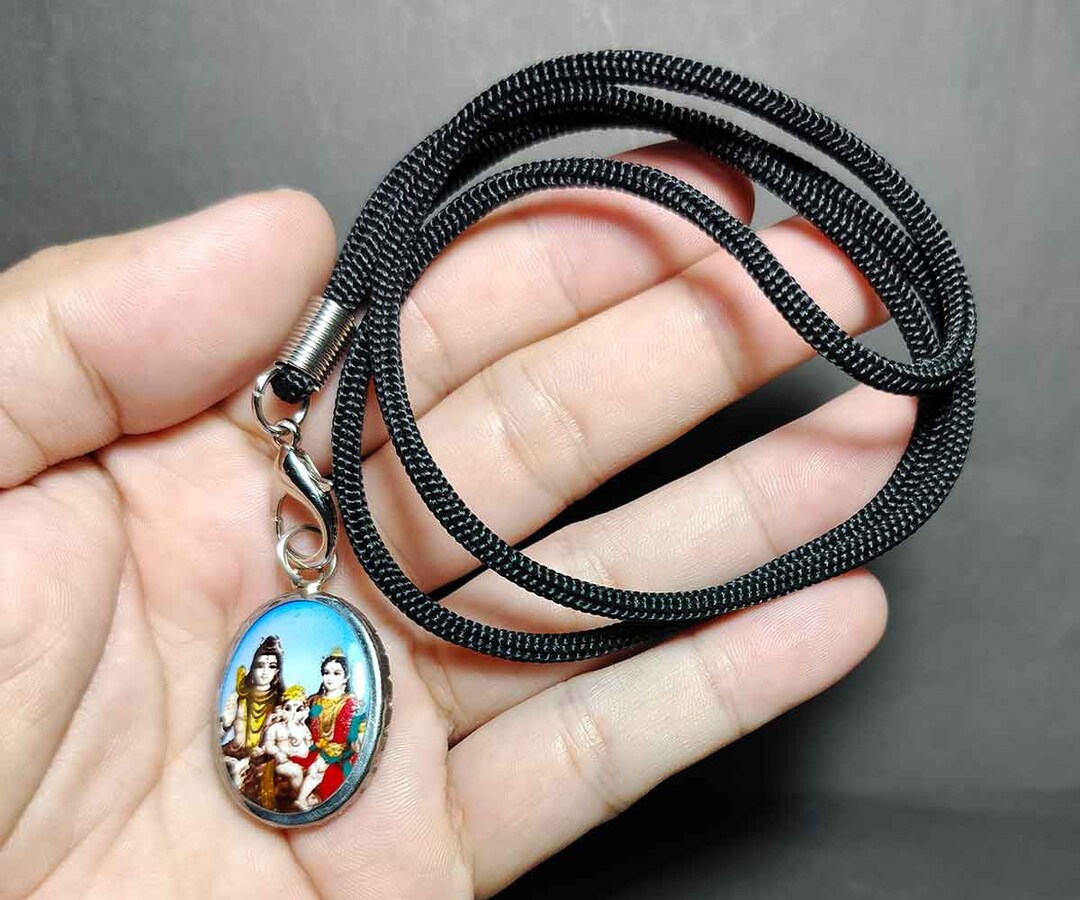 Hindu Pendant Rope Necklace Lord Shiva Parvati Ganesha - Etsy