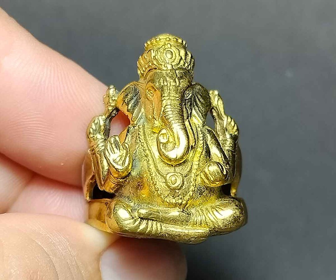 Thai Amulet Ring, Beautiful, Good Luck, God Success, Hindu, Ganesh ...