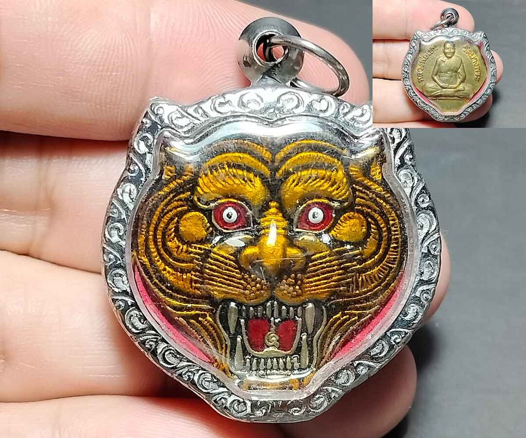 Thai Amulet Pendant, Art Thai, Tiger Face, Buddha Power, LP Pern ...