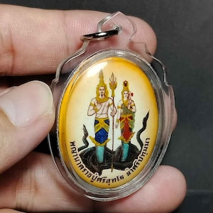 Thai Amulet Pendant, Nakha Srisutho and Nakee Sripatum, Green Naga ...