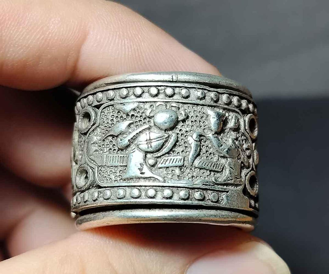 Tibetan Amulet Ring, Tibet Prayer Ring, Ethnic Ring, God, Human ...
