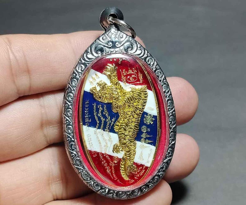 Thai Headless Tiger Amulet Coin Pendant, Luang Pho Chanae Chanthasaro ...