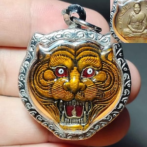 Thai Amulet Pendant, Art Thai, Tiger Face, Buddha Power, LP Pern ...