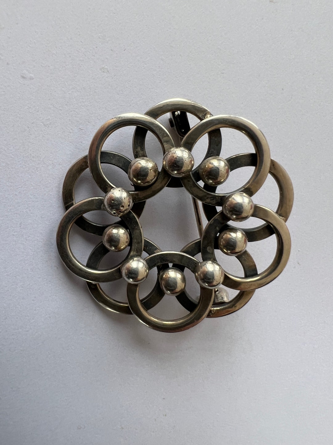 Broche en argent Hermann Ole Jacobsen du milieu du siècle - Etsy France