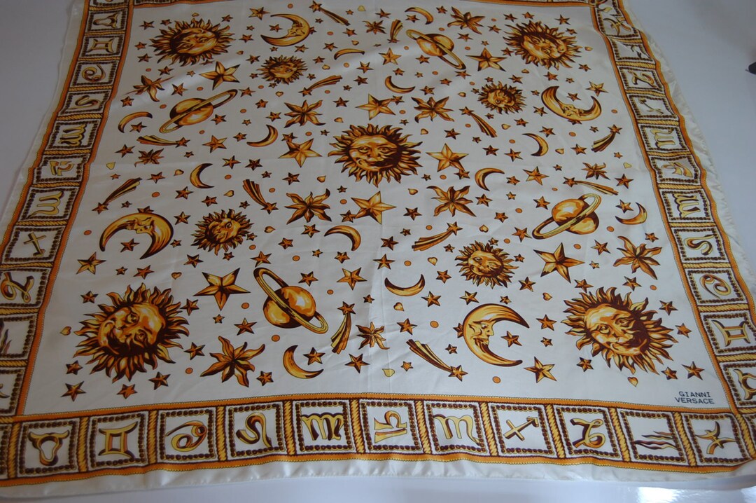 Vtg Gianni Versace Solar System Horoscope Astrology Zodiac Sign Graphic ...