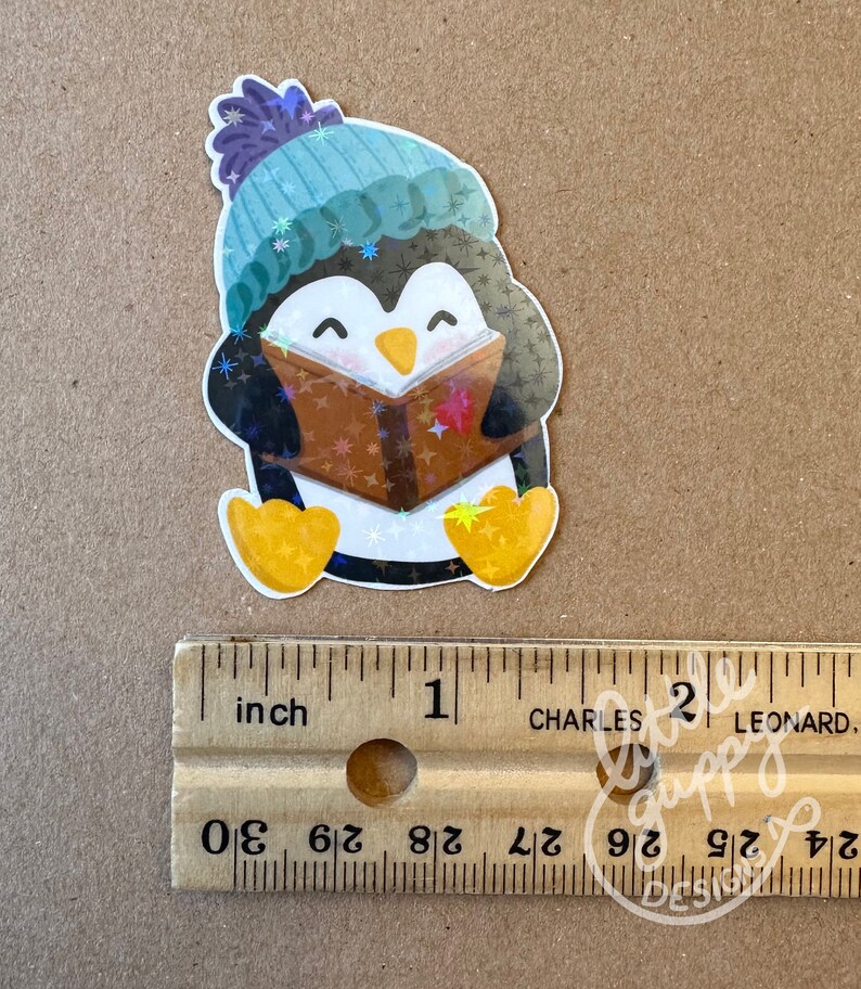 Winter Penguin Bookmark and Holographic Sticker Set - Etsy