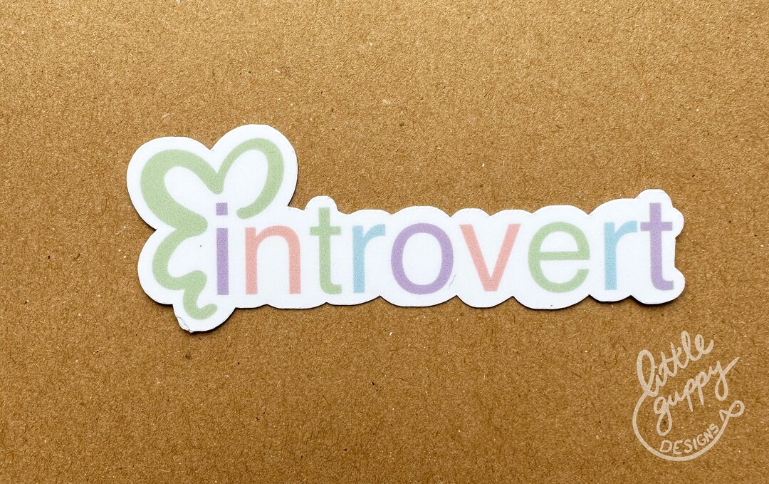 Introvert Glossy, Vinyl Sticker for Your Water Bottle, Laptop, Phone ...