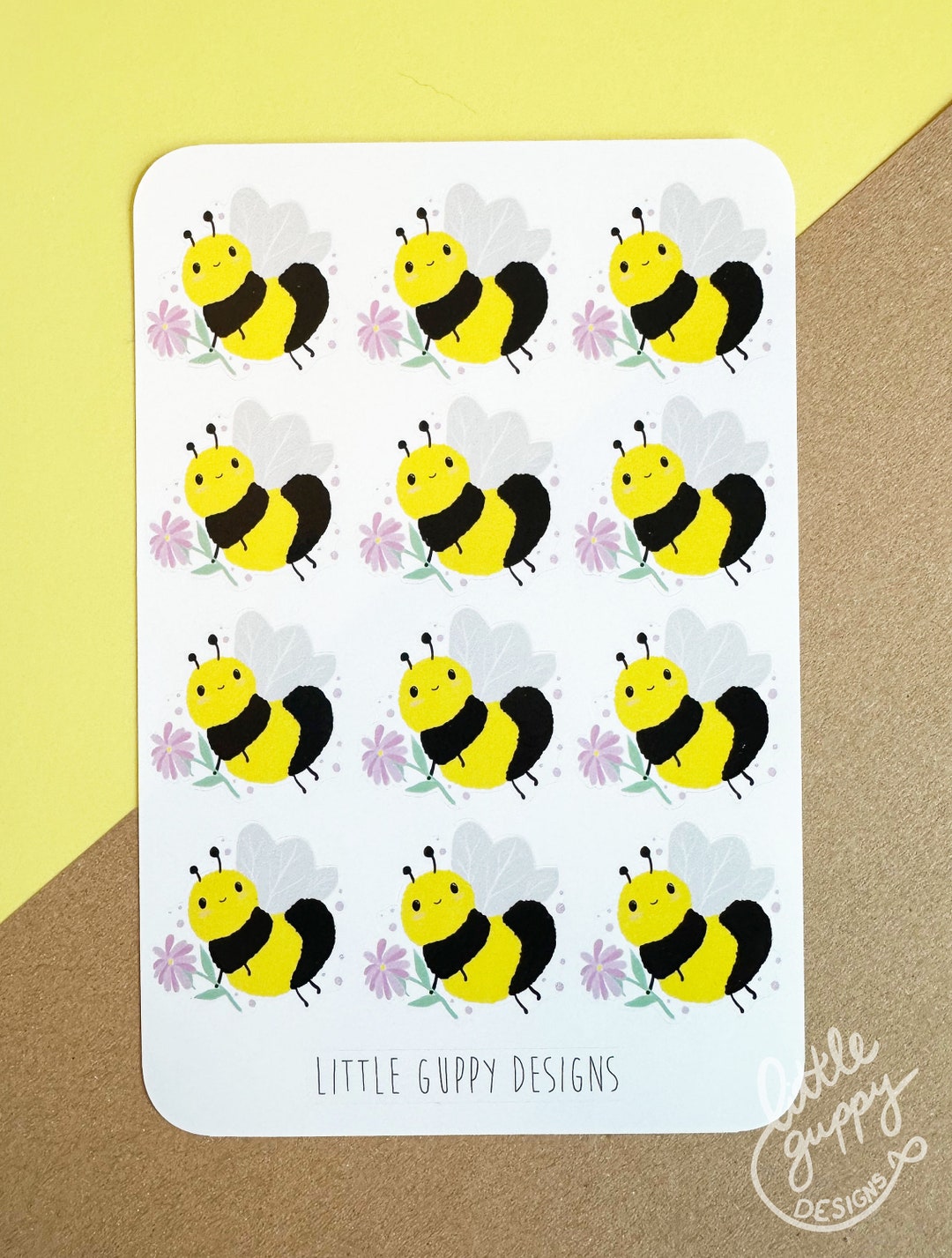 Spring Bee Bumblebee Glossy Sticker Sheet - Journal Stickers - Planner ...