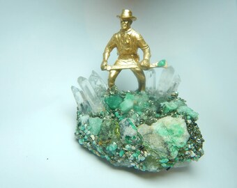 Gold miner figurine | Etsy