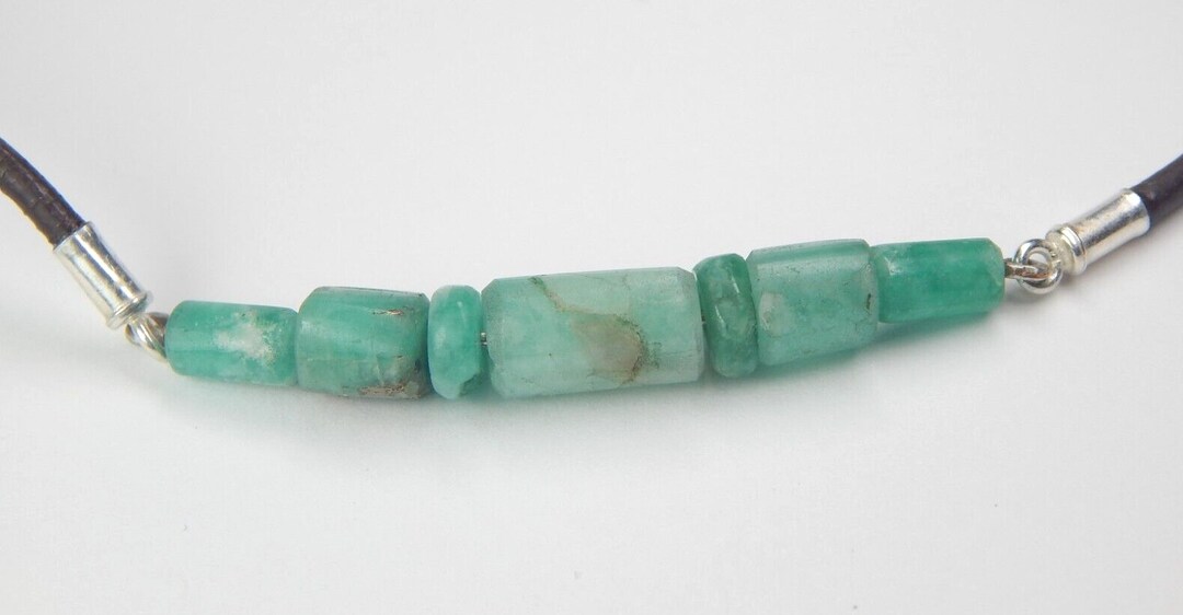 Colombian Natural Polished Emeralds 11.35 Cts Necklace Silver 925 Muzo ...
