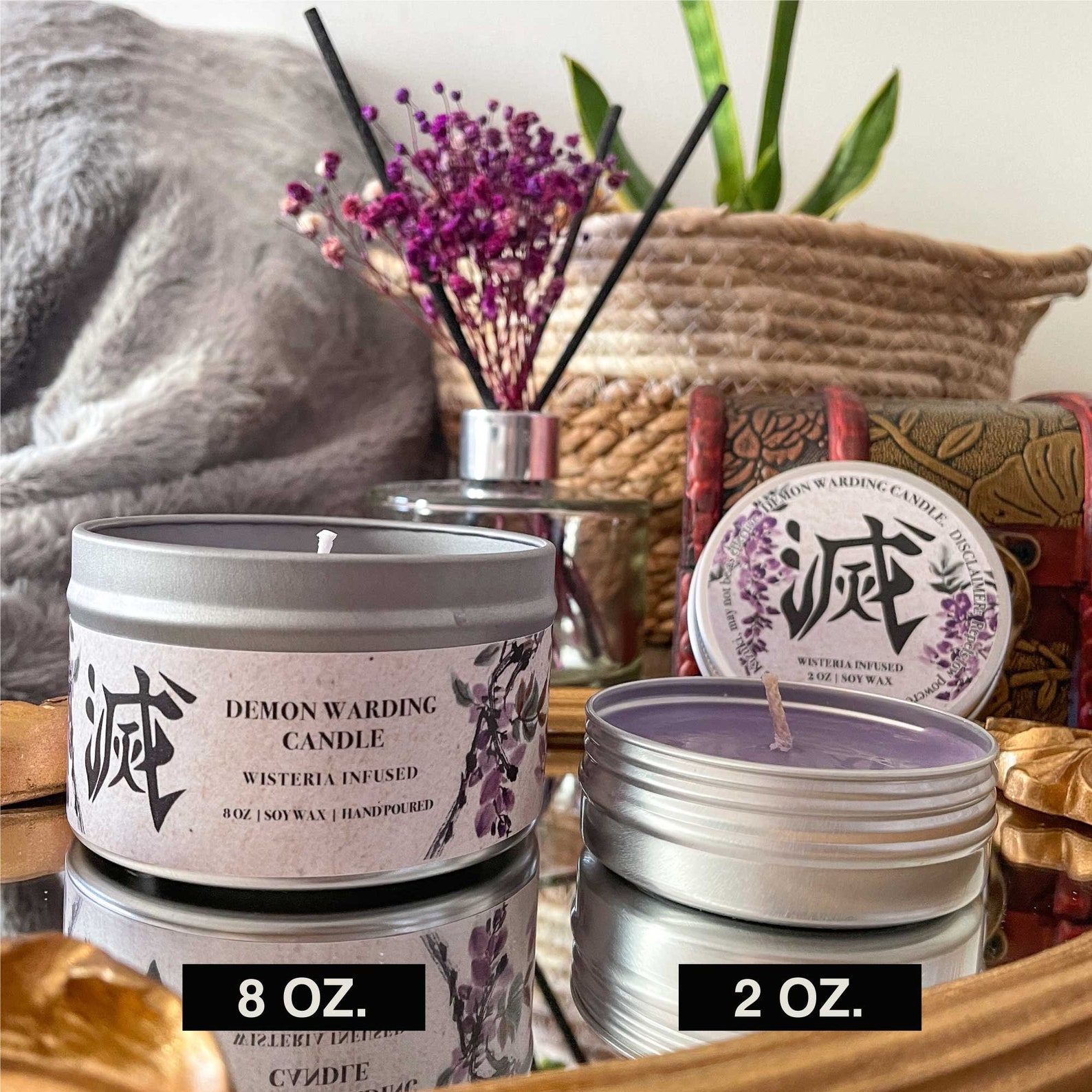 Demon Warding Candle Wisteria Soy Wax - Etsy