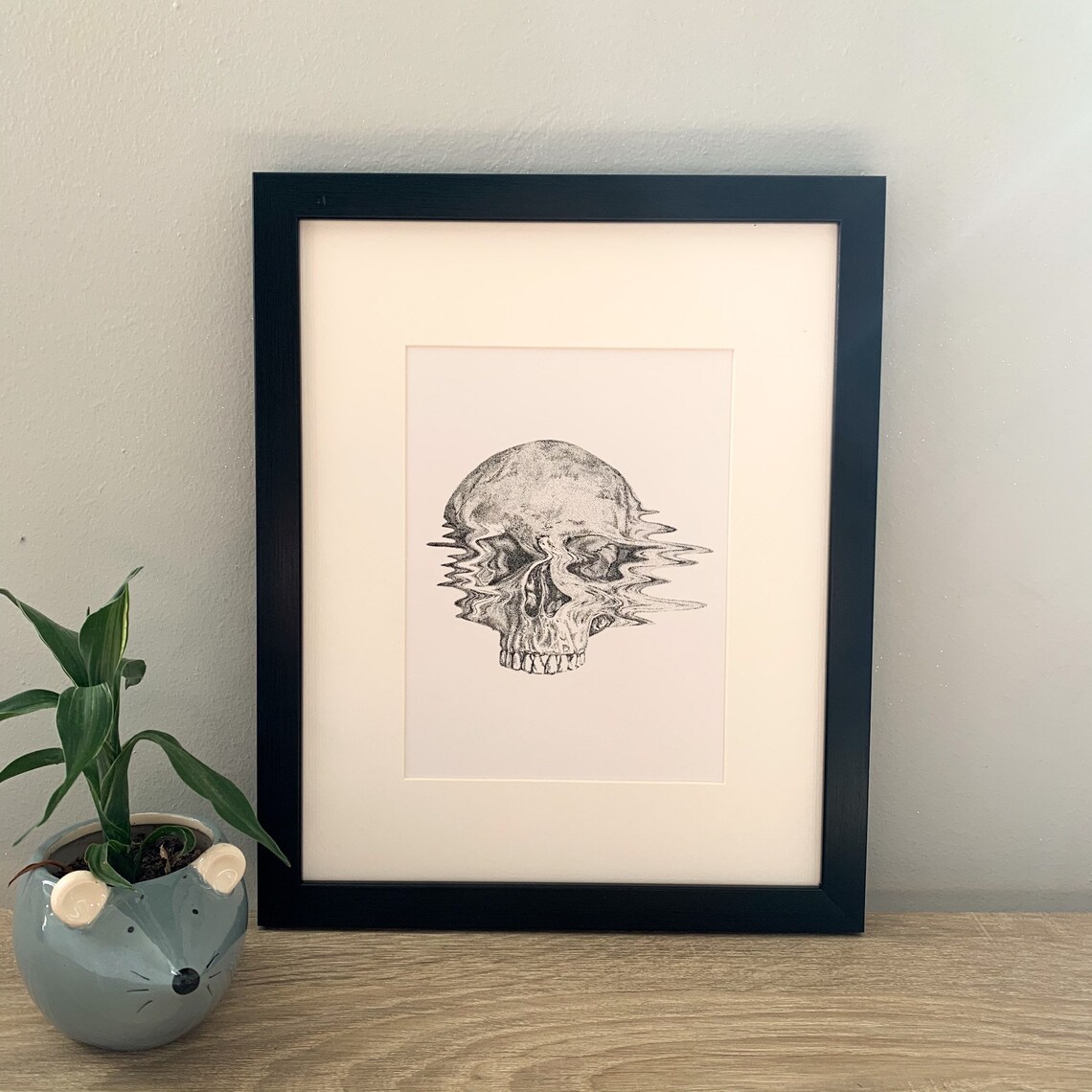 A5 Distorted Skull Pointillism Art Print / Skull Art | Etsy