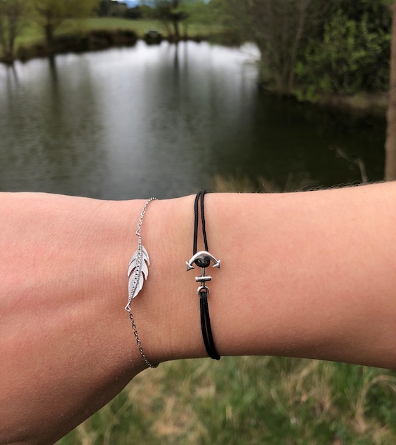 Pulsera de anclaje pequeño con cordón de mar | Etsy
