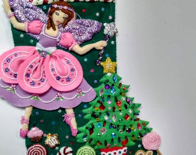 Christmas Stocking Sugar Plum Fairy Finished, 18" Bucilla - Etsy