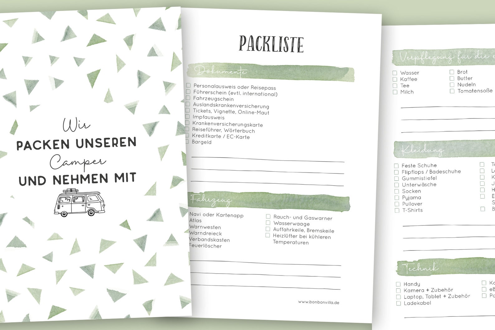 Packliste Wohnwagen zum Herunterladen, Camping Checkliste mit 144 ...