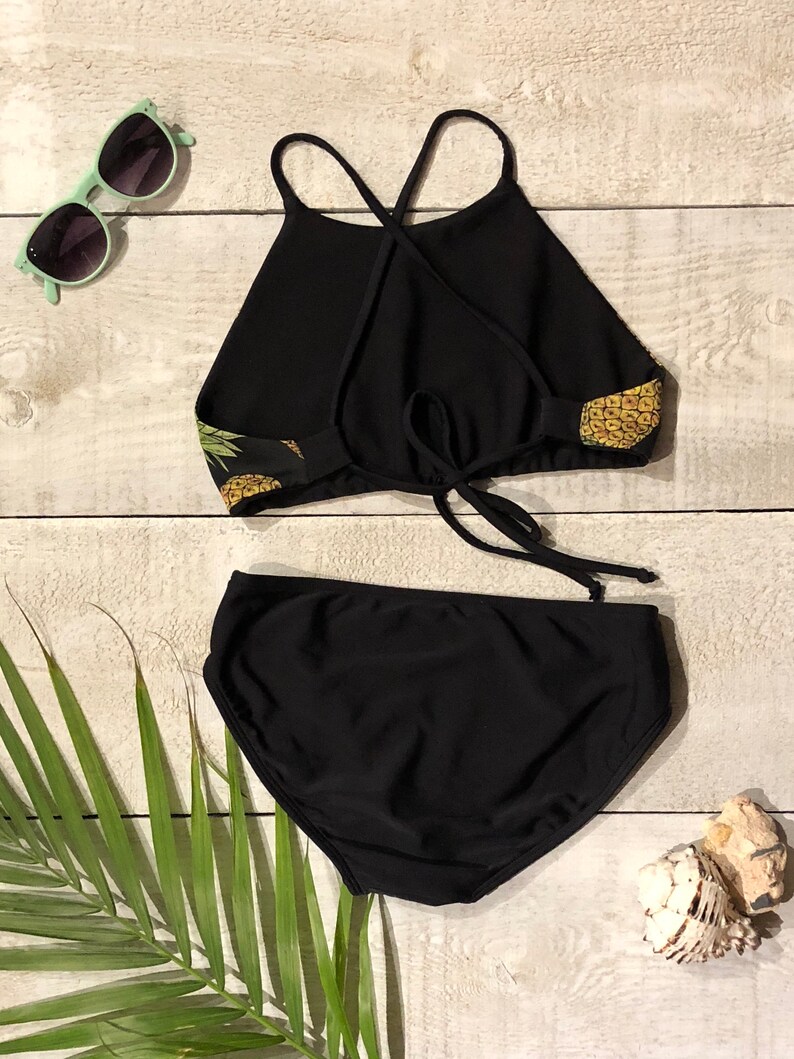 Girls Swimwear Reversible Two Piece Set Swimsuit - Etsy