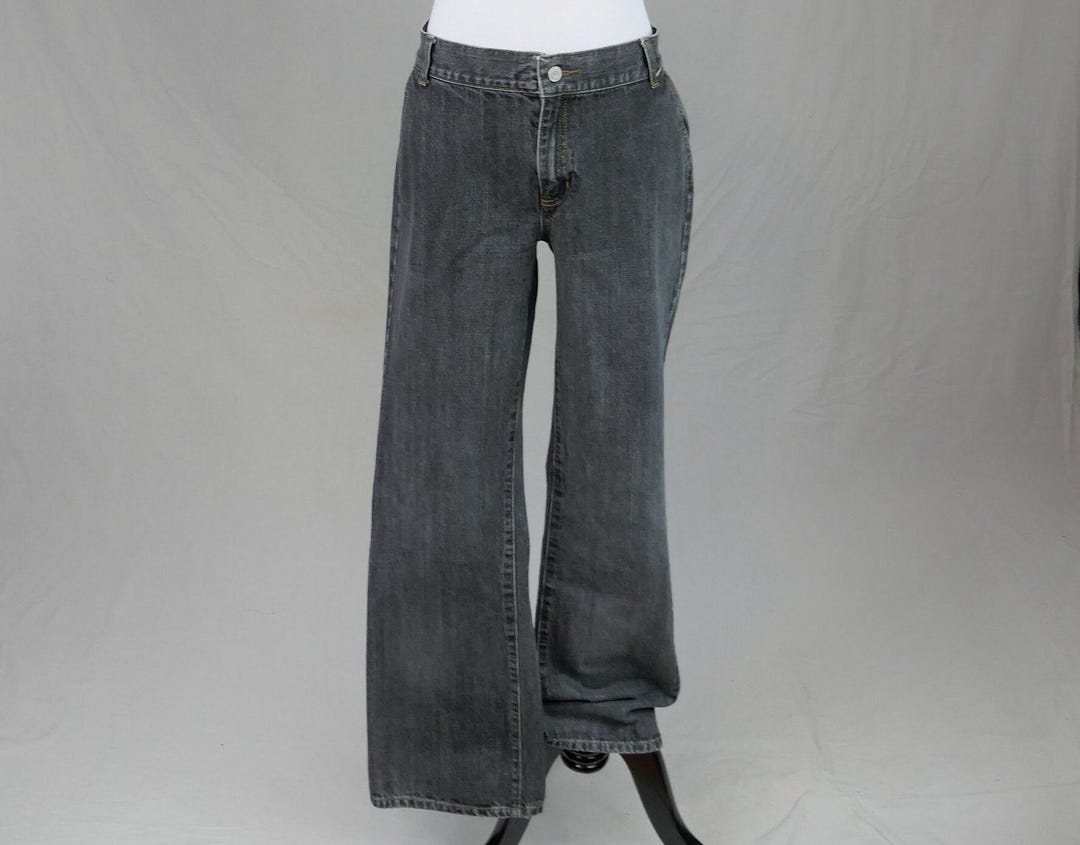 Vintage Black Gap Jeans - 34" Low Rise Waist - Boot Cut - Cotton Denim ...
