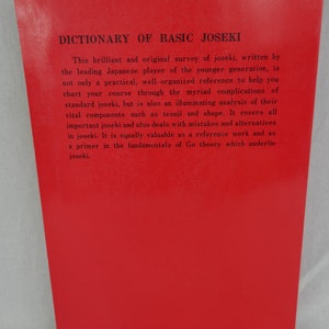 Dictionary of Basic Joseki 2 1977 by Yoshio Ishida Vintage Go Game Book ...