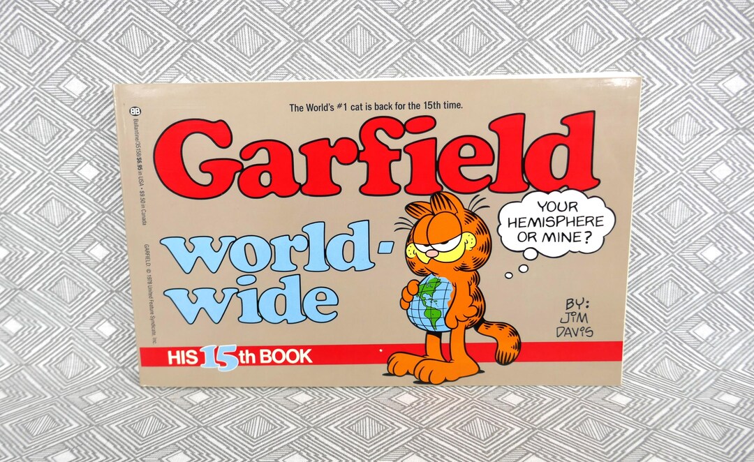 Garfield World-wide (1988) by Jim Davis - His 15th Book - Vintage 1980s ...