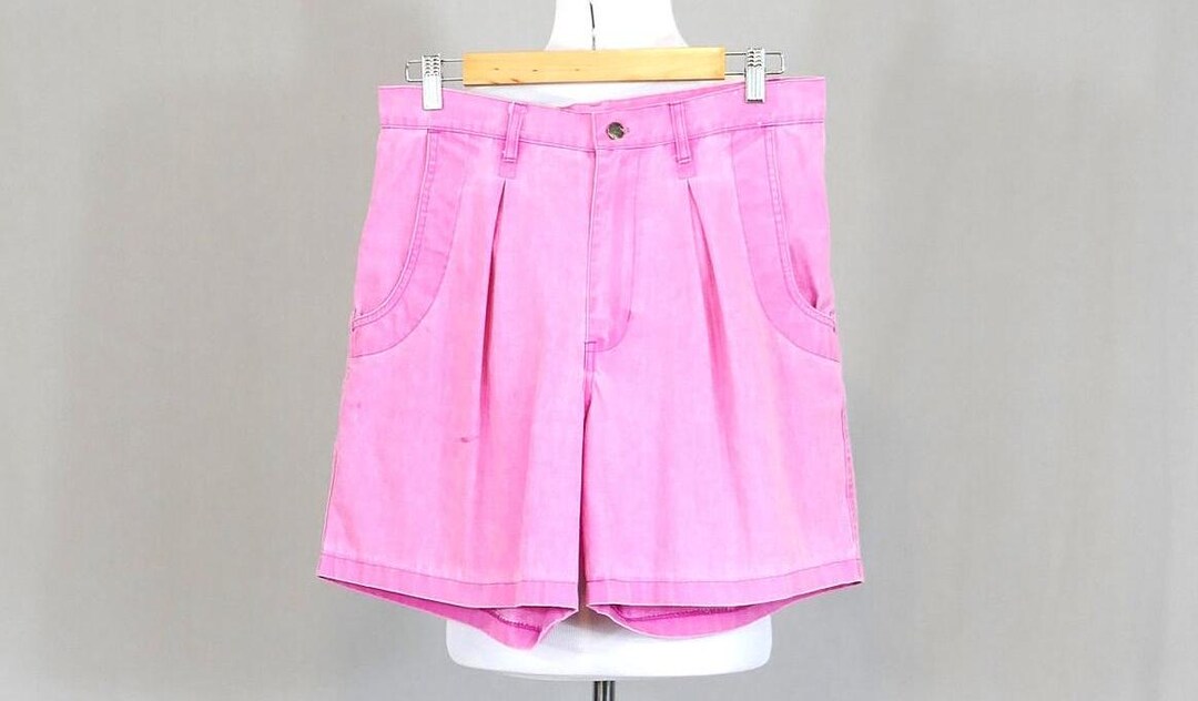 80s 90s Men's Faded Pink Srf Gar Shorts - 32" Waist - Pleated - Durable ...