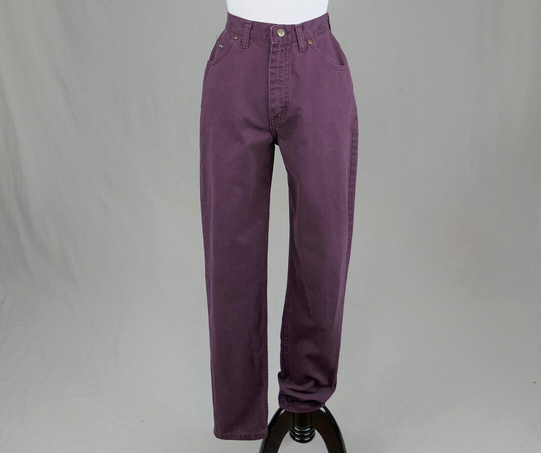 90s Dark Purple Berry Lee Jeans - 26" Waist - Tapered Leg - Vintage ...