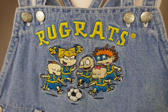 90s Girls' Rugrats Jean Bib Overalls - Cotton Denim -… - Gem