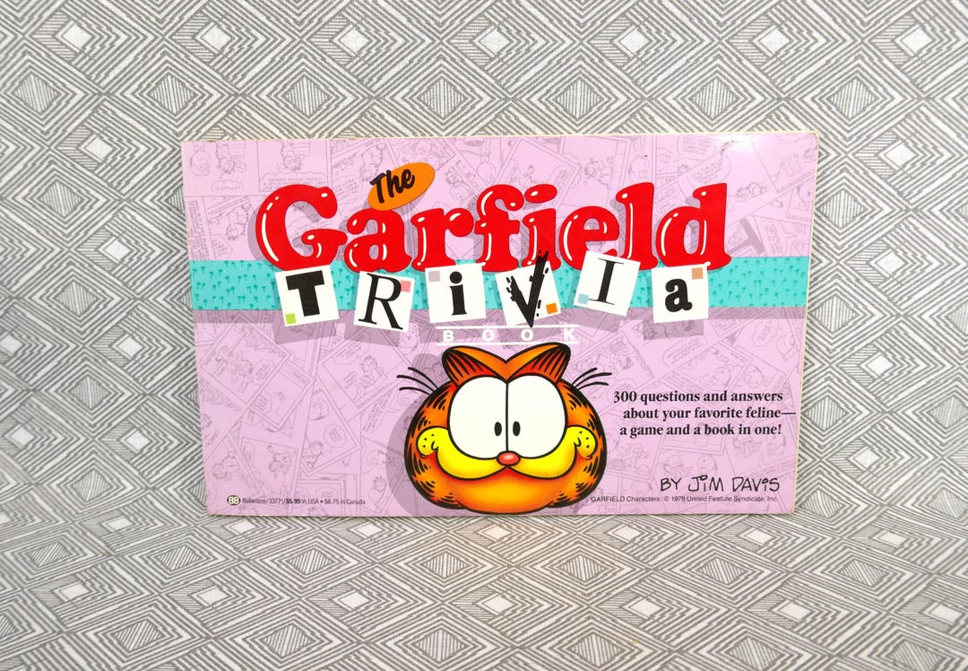 The Garfield Trivia Book (1986) by Jim Davis - Vintage 1980s Cartoon ...