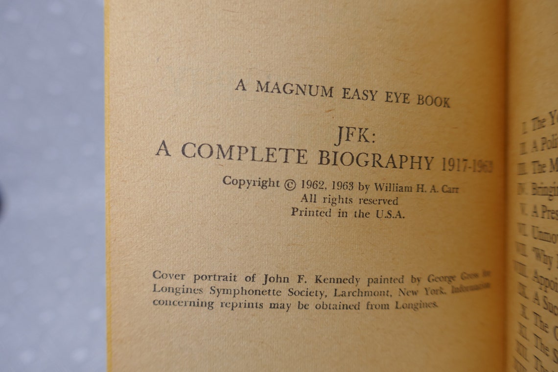 JFK: A Complete Biography 1917-1963 (1963) by William H. A. Carr ...