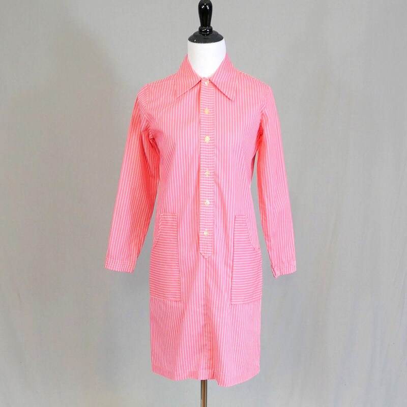 Vintage Pink Shirtdress - Etsy