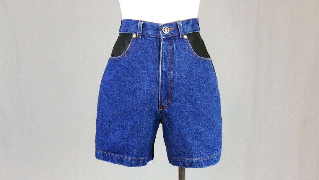 90s Gantos Shorts - 26" 27" Waist - Unusual Style, Blue Denim, Black ...