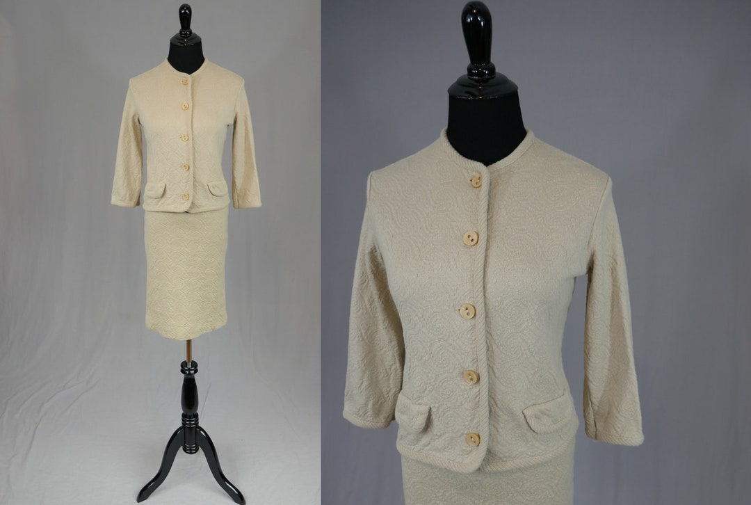 Early 60s Knit Skirt Suit Koret of California Light Beige - Etsy