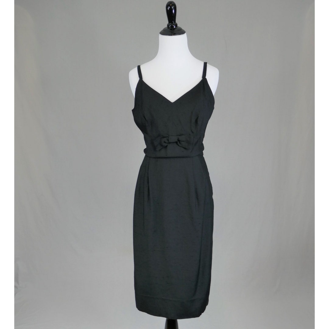 60s Little Black Dress - Sleeveless - Bow at Front Waist - LBD - Jandré ...
