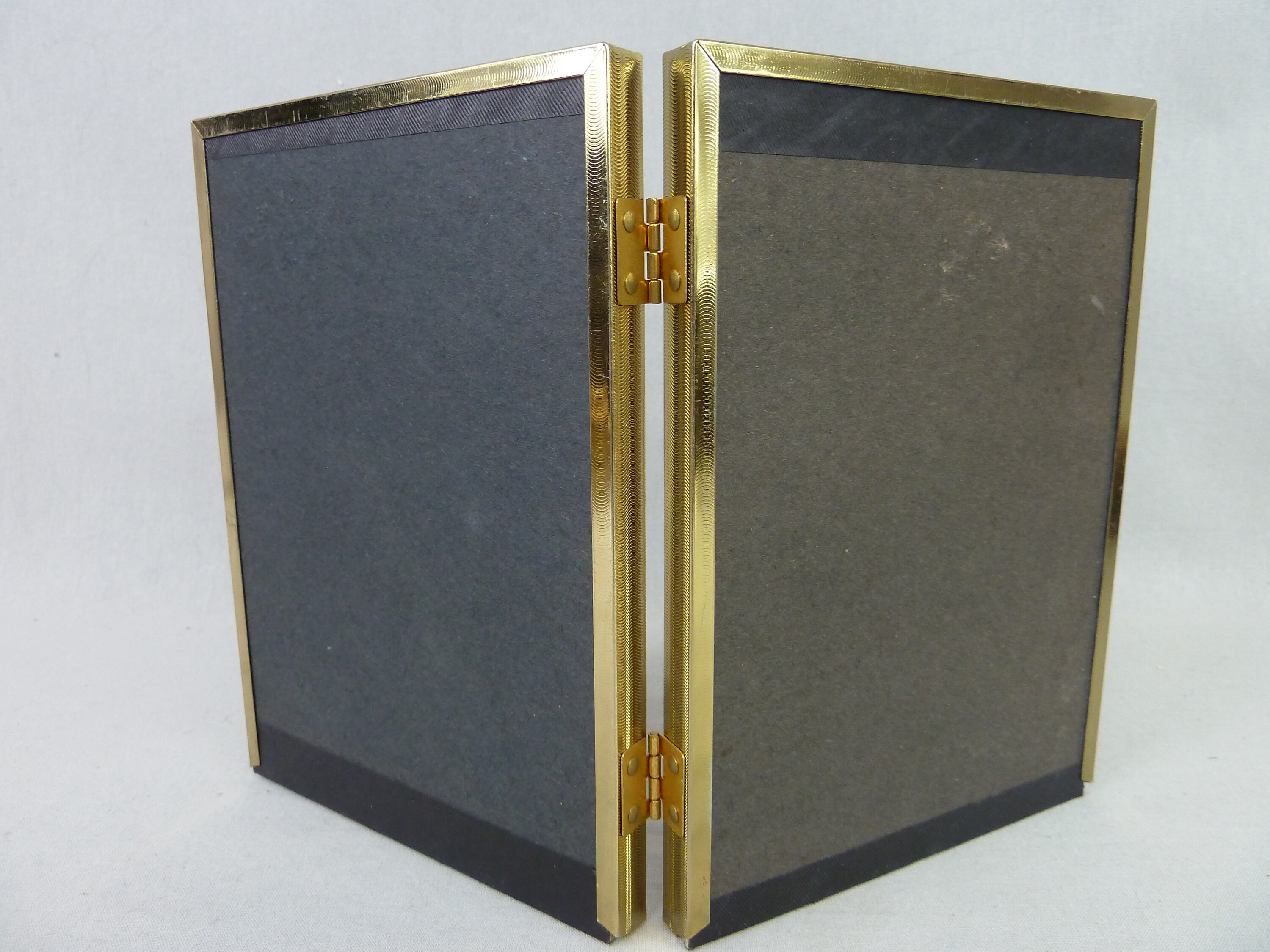 Vintage Hinged Double Picture Frame Tabletop Gold Tone Metal - Etsy