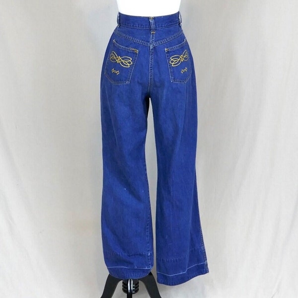Embroidered Jeans Etsy
