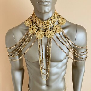 Gold Crystal Chain Skirt – Burning Man Festival Belly Chain – Boho Body ...