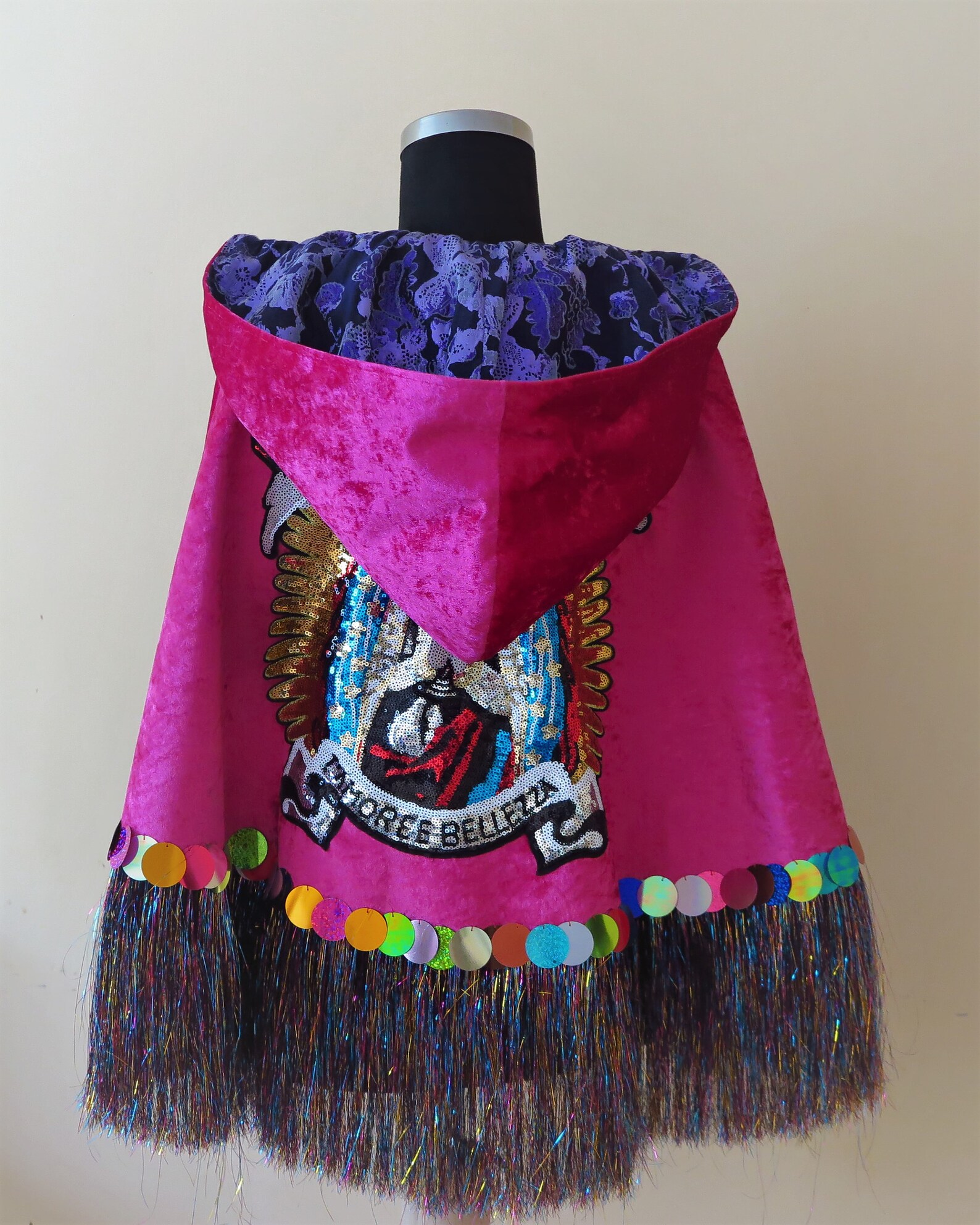 Rainbow Lgbt Cape Cloak, Bling Festival Coat, Sequin Fringe Jacket Cape ...