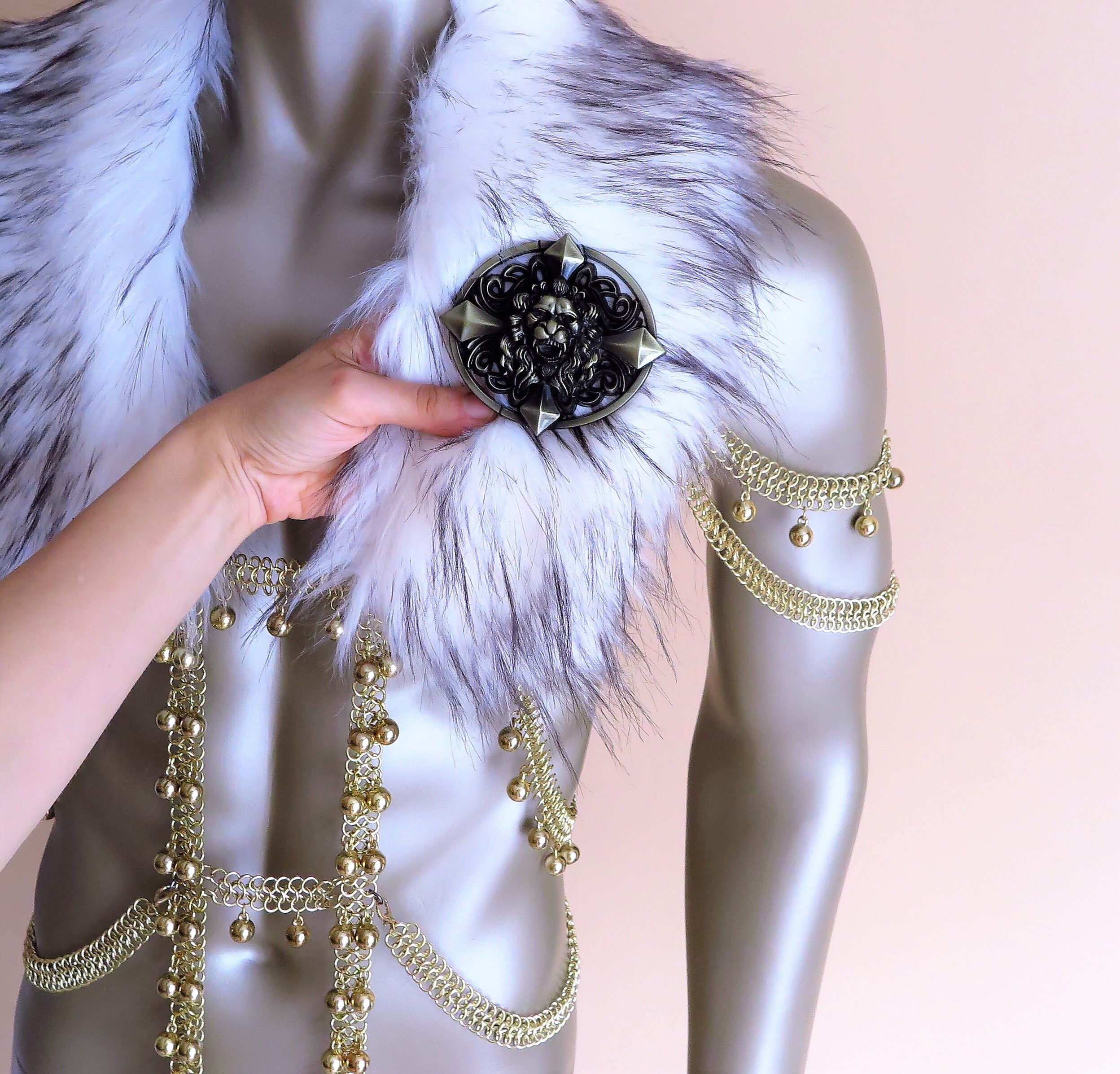 VIKINGS WEDDING DRESS Viking Costume Men Viking Fur Cloak Viking Mantle ...