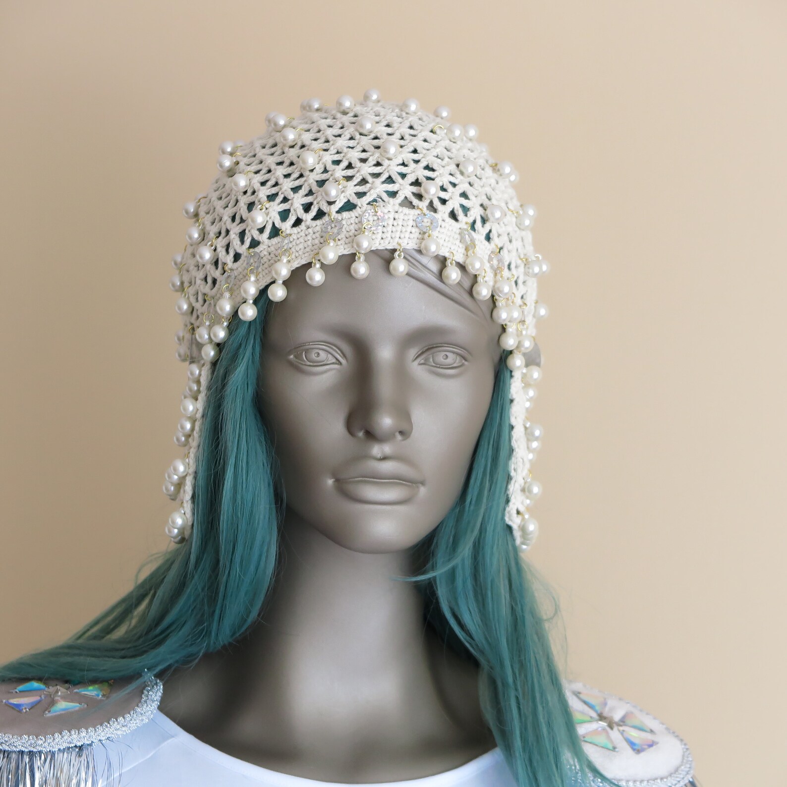 Shaman Headdress Shaman Hat for Burning Man Headdress Pearl Rave ...