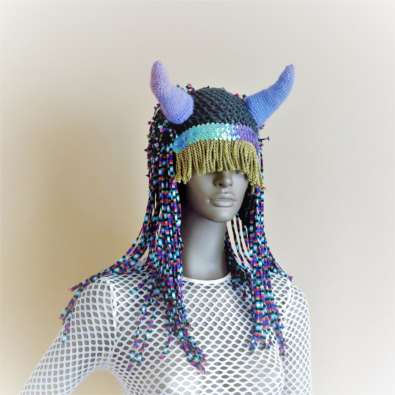 Shaman Headdress Horn Shaman Hat Burning Hat for Man Woman Burning Rave ...
